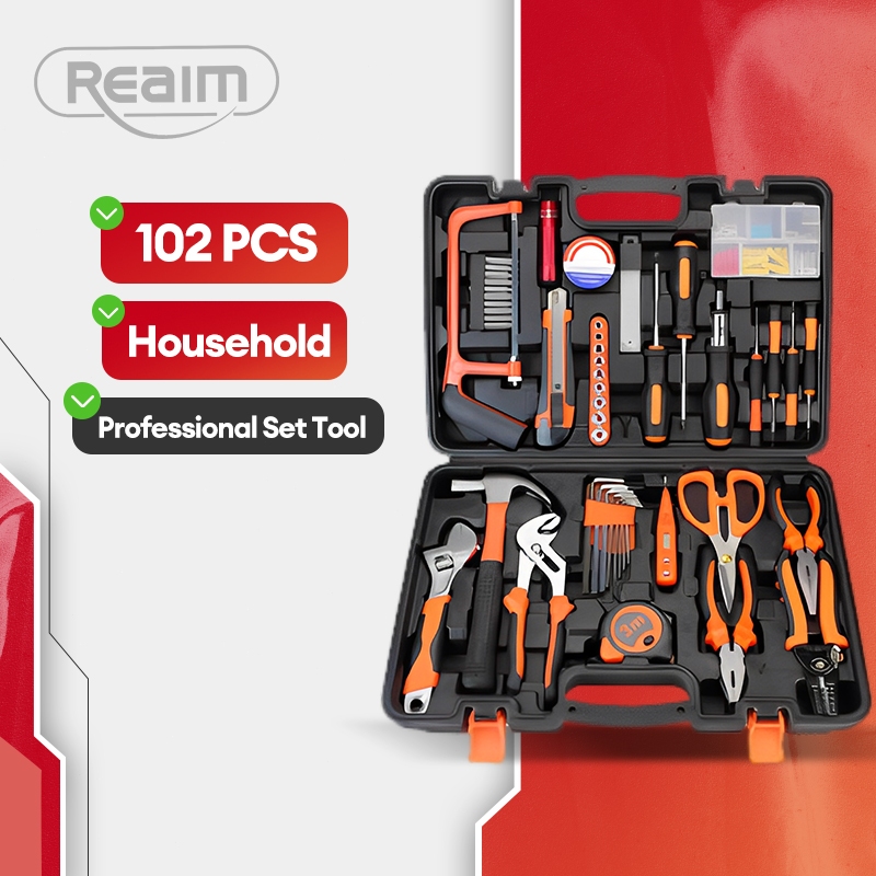 REAIM 102Pcs Tools Set Household Professional Hardware Home Repair Set ...