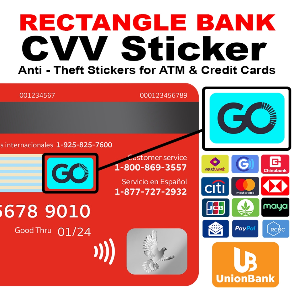 Rectangle Bank CVV Stickers (Anti-Theft, Waterproof Stickers for ATM ...