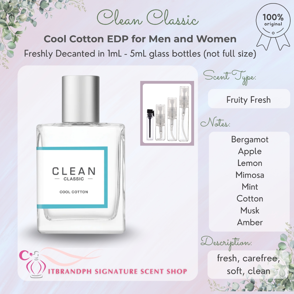 Decant Clean Classic Cool Cotton Eau de Parfum for Men and Women (NOT ...