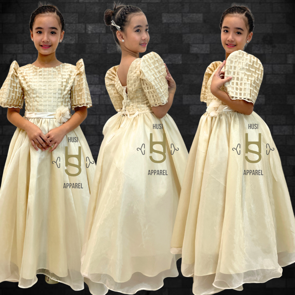 HUSI Filipiniana for Kids - Banig Organza (BEIGE COLOR) | Shopee ...