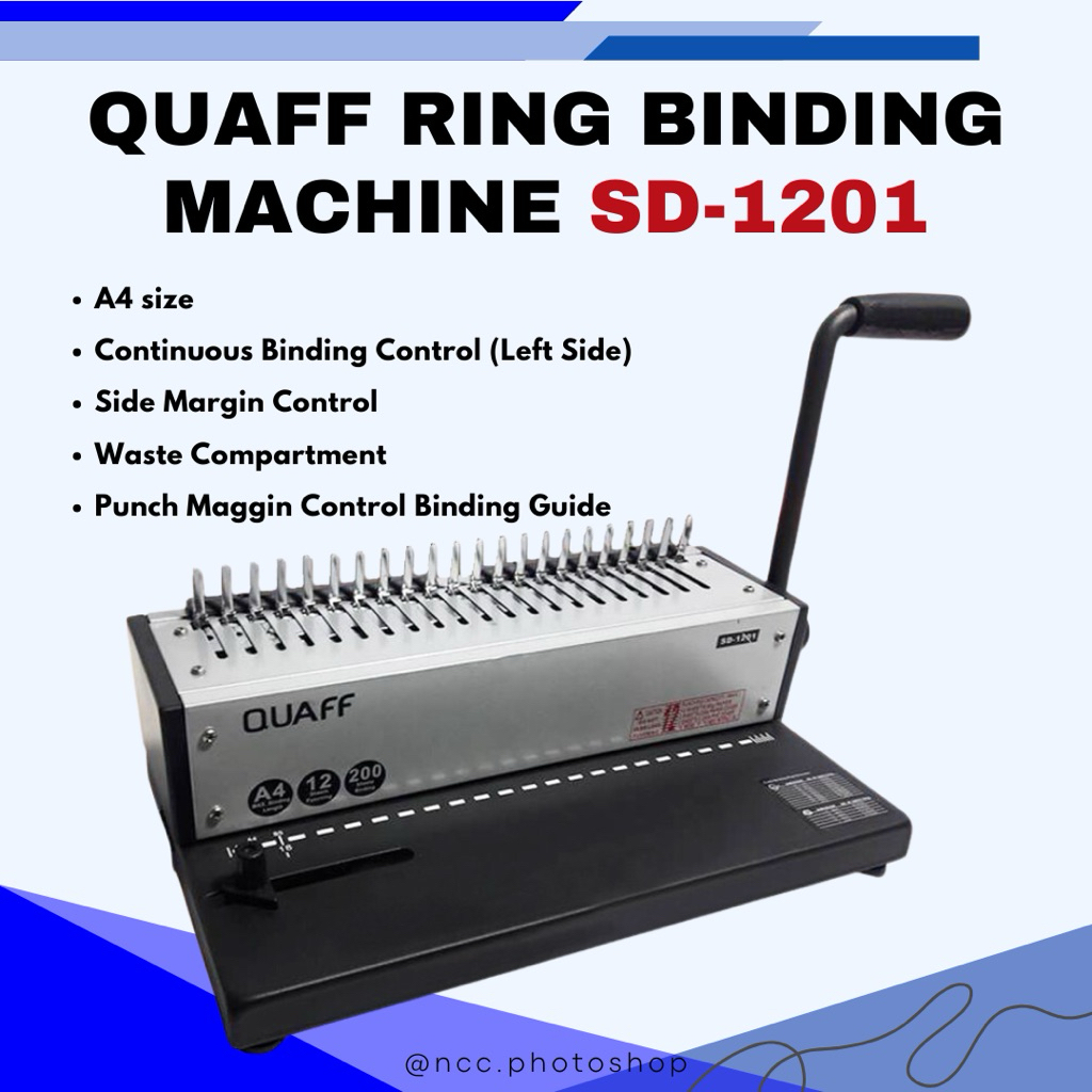 QUAFF Heavy Duty Ring/Comb Binding Machine (SD-1201) A4 Size | Shopee Philippines