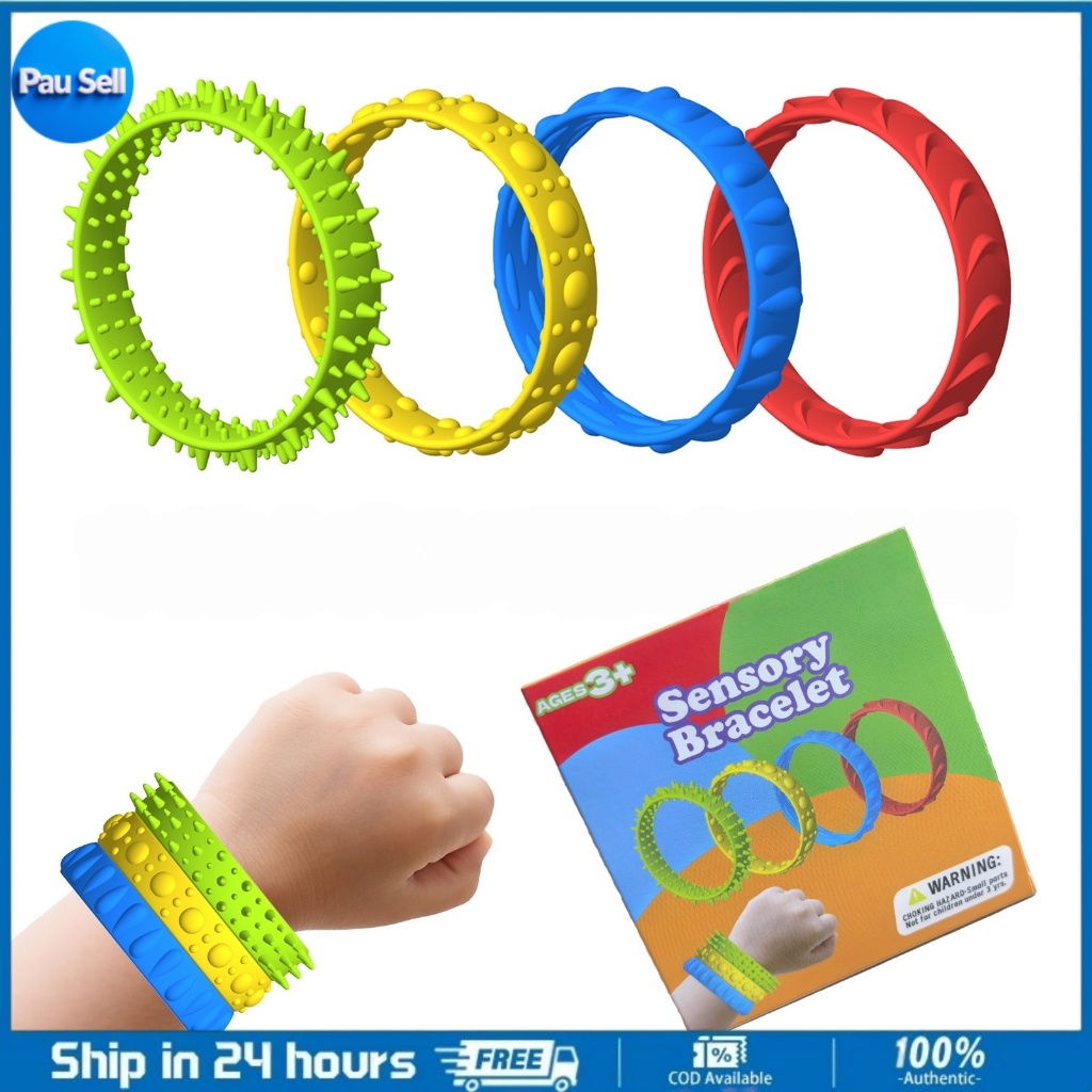 Fidget Toys 4 Pack Stretchy Bracelet Sensory Textured Calming Toy For ...