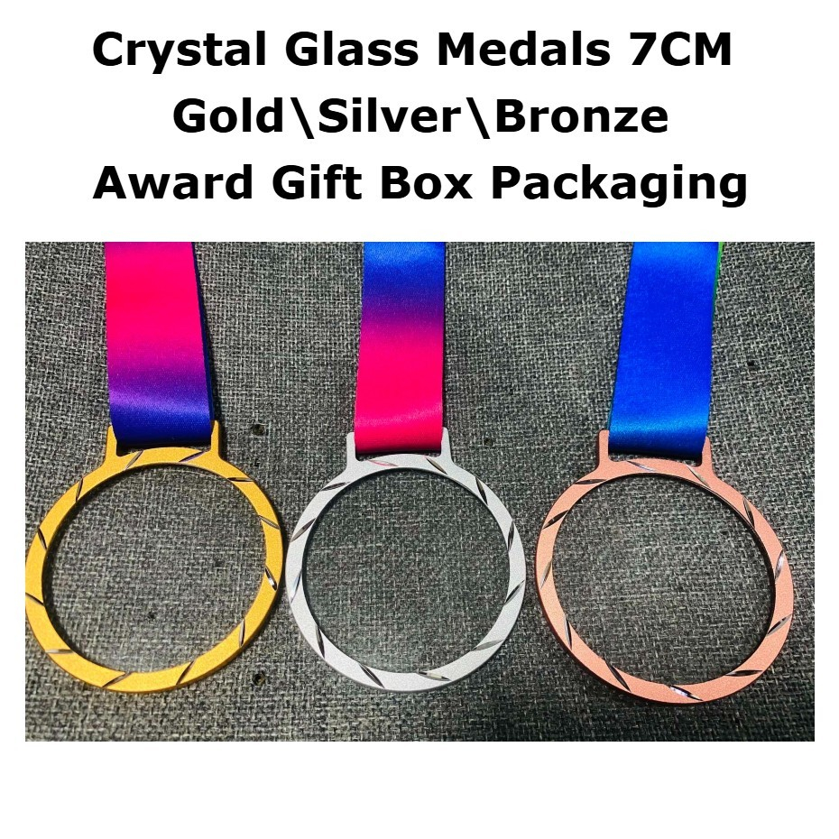 Crystal Glass Medals 7CM Gold\Silver\Bronze (PREMIUM LACE) Award Gift ...