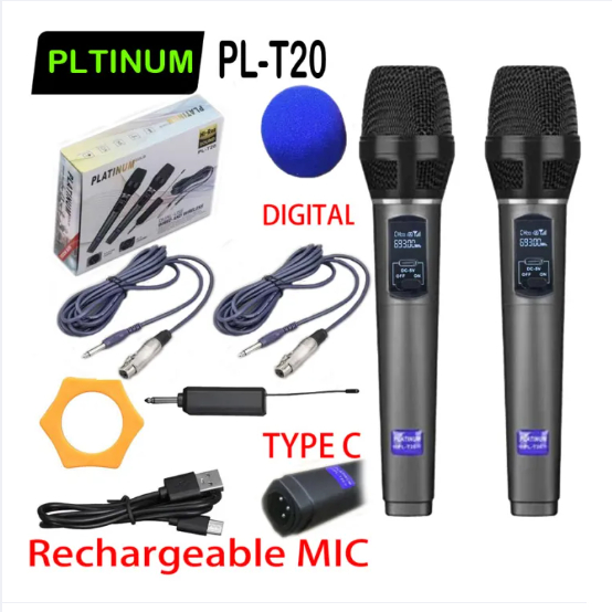 PLATINUM PL-T02/PL-T20/PT-1000 Dual Wireless Handheld Microphone System ...