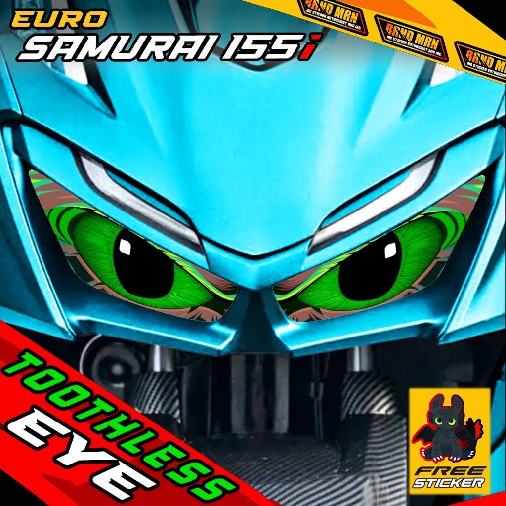 EURO SAMURAI 155i HEADLIGHT TOOTHLESS EYE DECAL CLEAR STICKER TINT ...