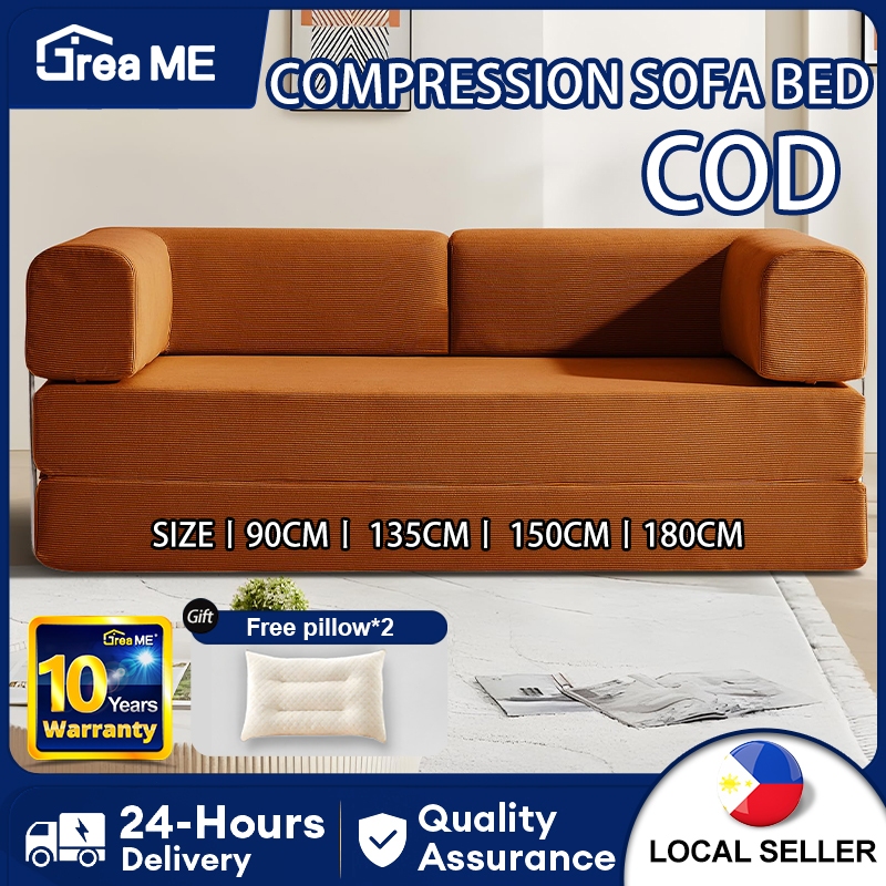 DreaME Compressed Sofa Bed 1-3 Small Corduroy Fabric Sofa Antique Style ...