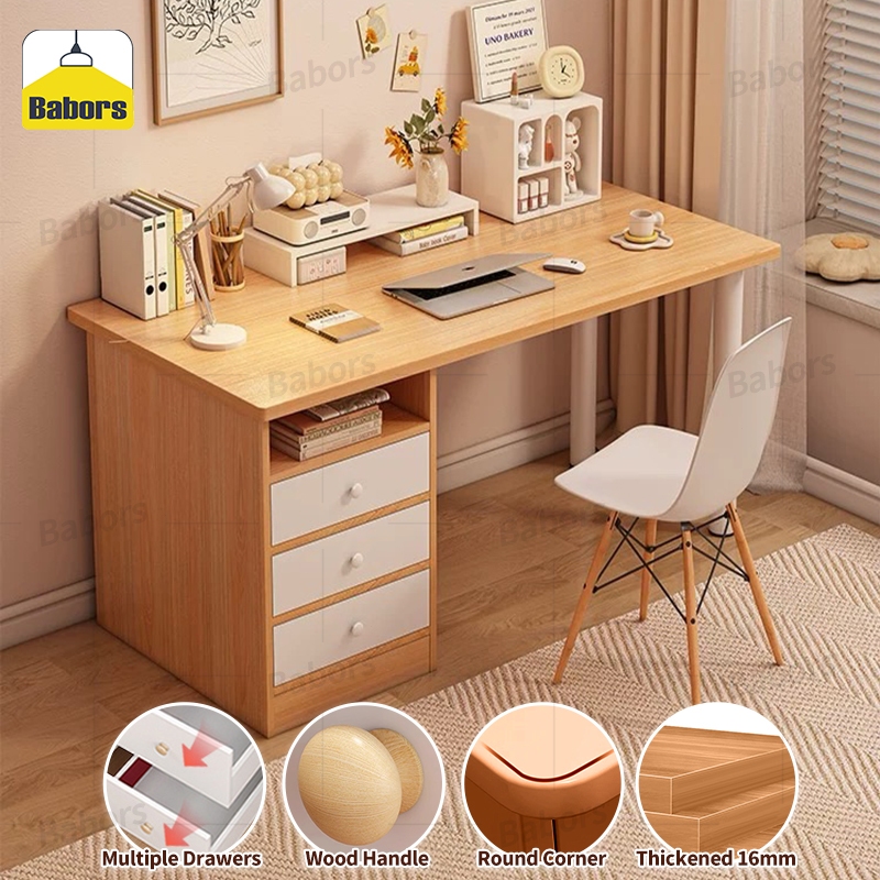Computer Desk 3 Drawer Study Table With Drawer Office Table Dressing Table Large sized Table ...