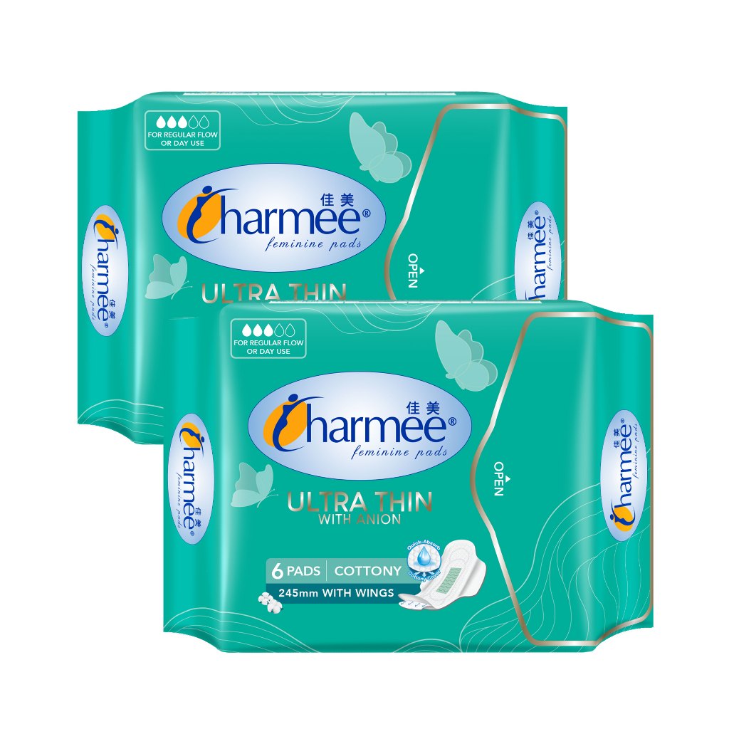 Charmee Ultra Thin Napkin with Wings for Regular Flow 6s x 2 | Shopee ...