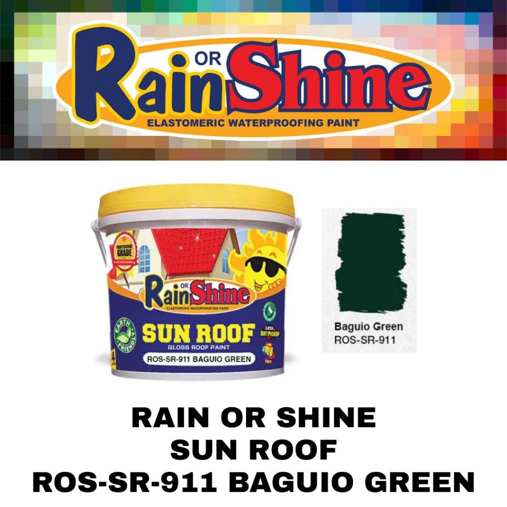 Rain or Shine Sun Roof Gloss Roof Paint ROS-SR-911 BAGUIO GREEN ...