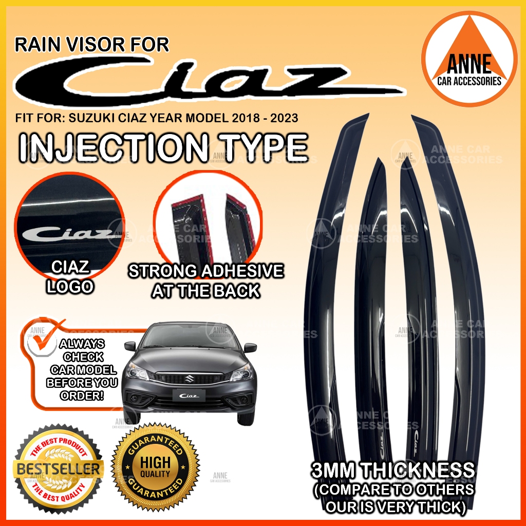 Window Rain Guard Door Visor Suzuki Ciaz 2018 2019 2020 2021 2022 2023 ...