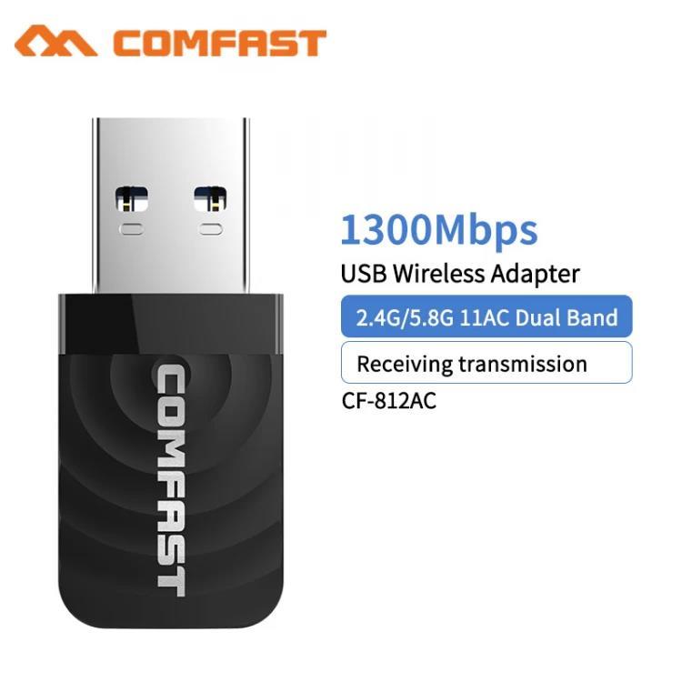 Comfast CF-812AC Wireless USB Dongle WiFi Adapter AC1200Mbps 2.4Ghz&5 ...