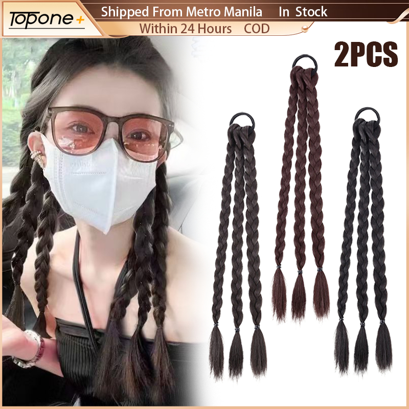 2PCS Fashion Ponytail Wig Braids Girl Fishbone Tail Boxing Braid Three ...