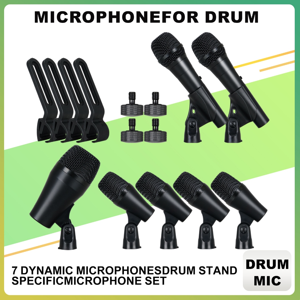 DRUMKIT 7-Piece Wired Dynamic Kit-Kick Bass, Tom/Snare & Cymbals ...