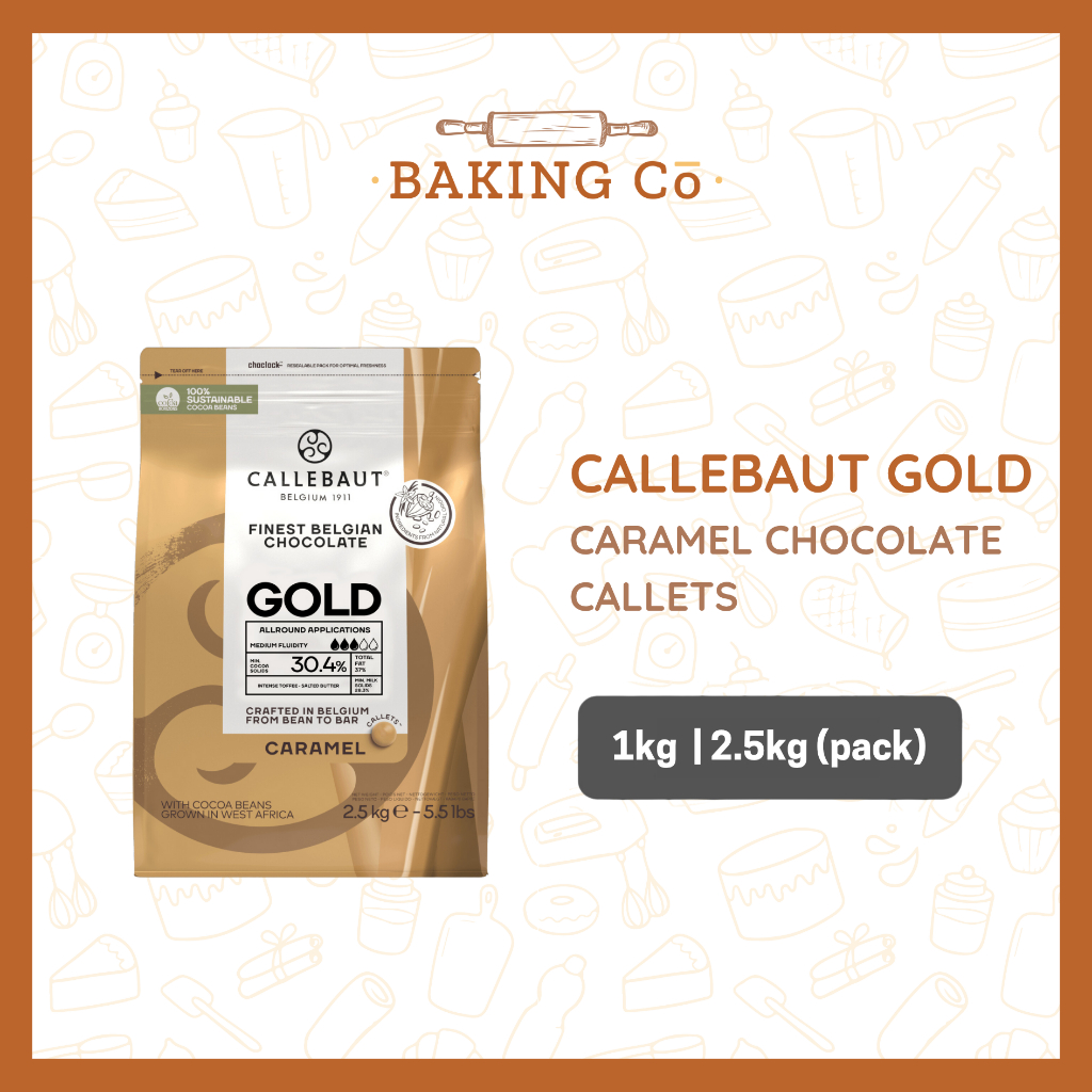 Callebaut Gold Caramel Chocolate Couverture Callets - 1kg | 2.5kg (pack ...