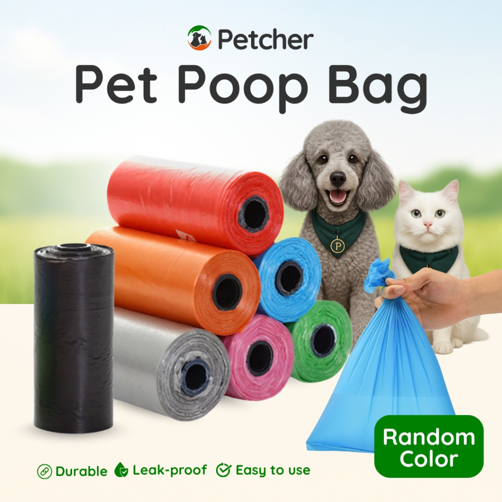Petcher Pet Poop Plain Trash Bag 1pc Disposable Garbage Bag | Shopee ...