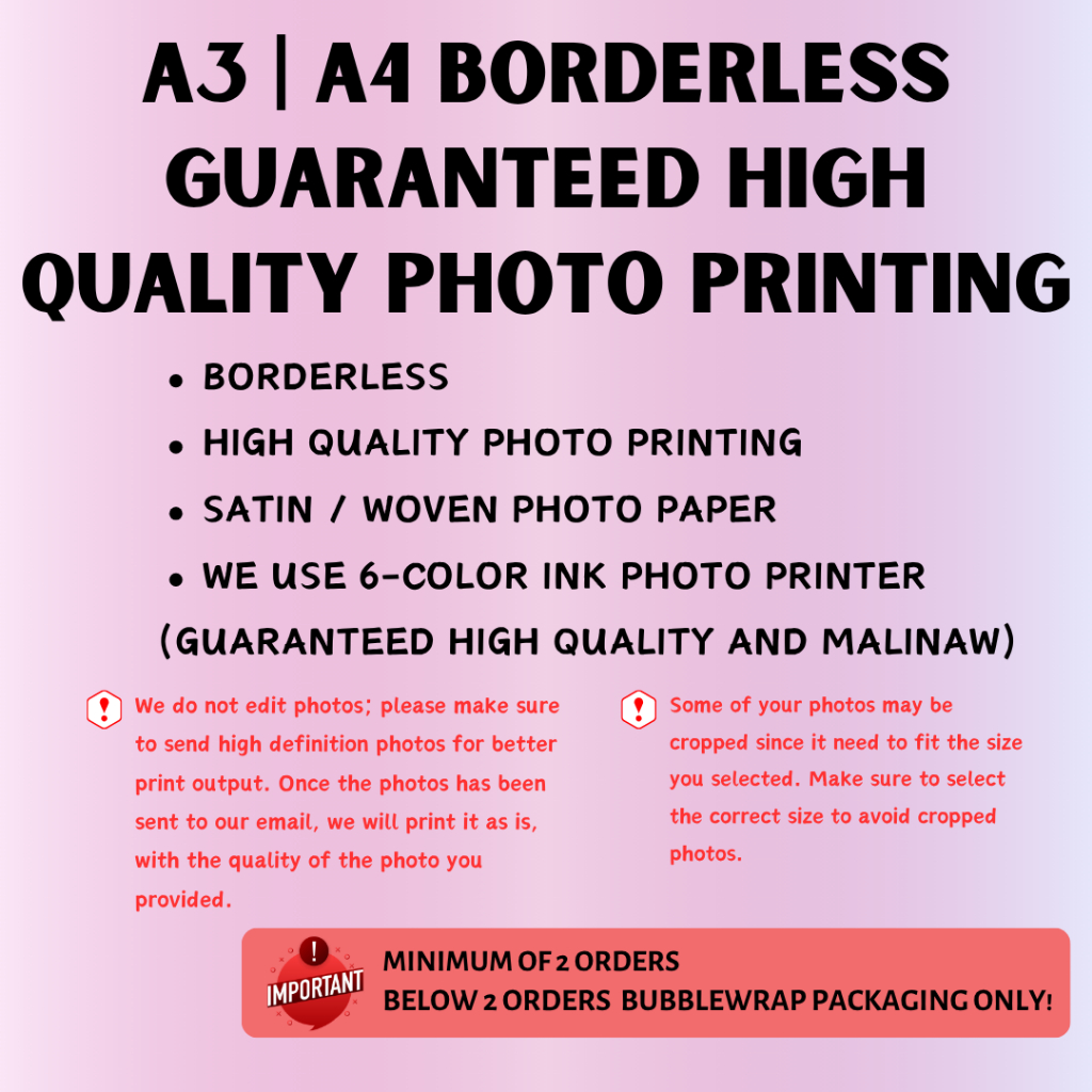 A3 BORDERLESS | A4 BORDERLESS HIGH QUALITY PHOTO PRINTING SERVICE ...