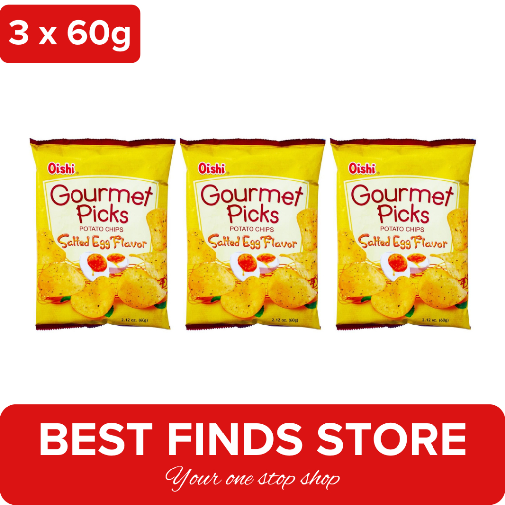 Oishi Gourmet Picks Potato Chips Salted Egg 60g - Pack of 3 | Shopee ...