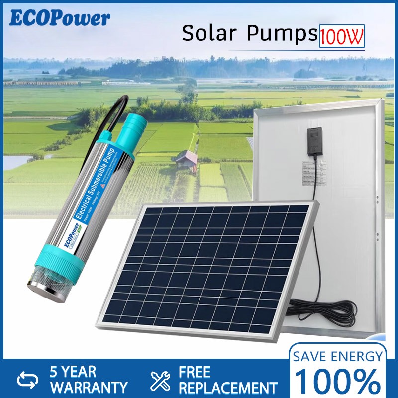 Solar pump set 12V includes panel and water pump, works directly under ...