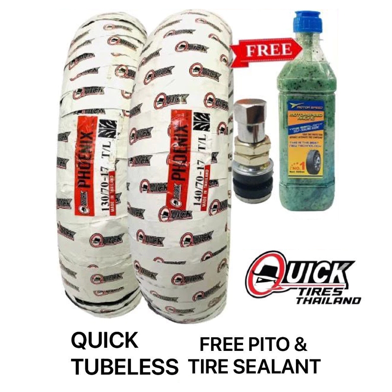 [ORIGINAL] QUICK TIRE PHOENIX TUBELESS FREE PITO WET & DRY | Shopee ...
