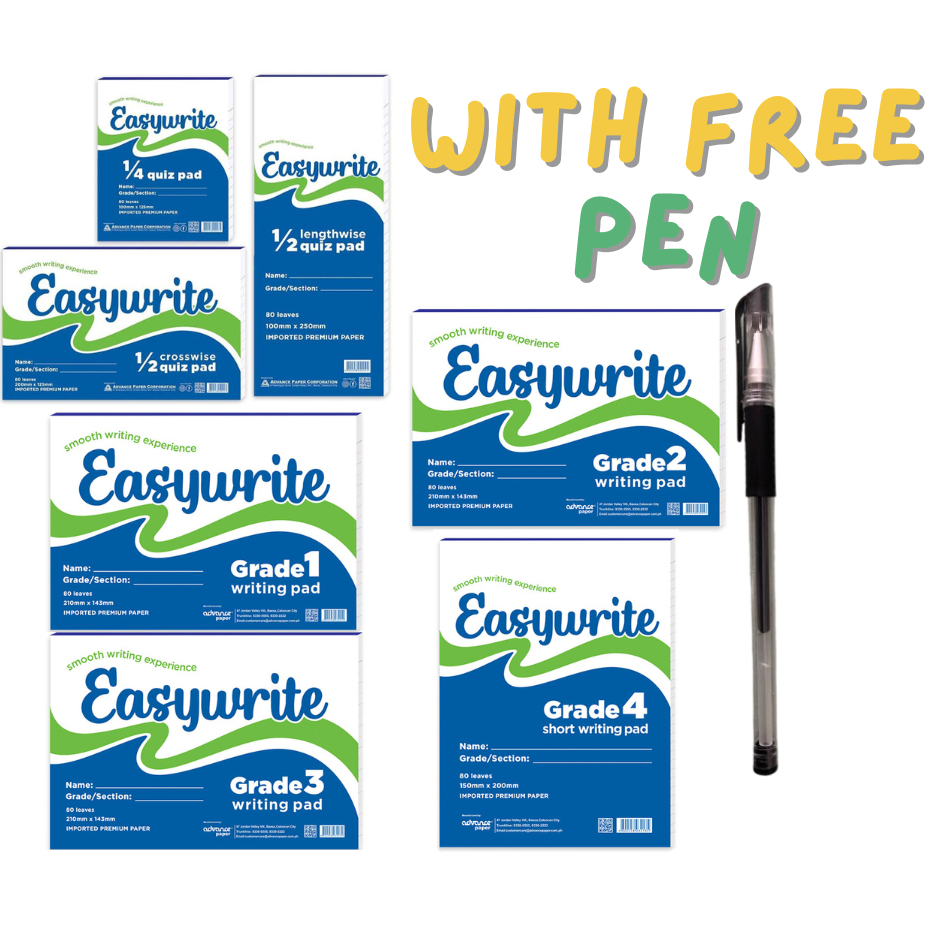 Easywrite Quiz Pads – 1/4 / Crosswise / Lengthwise / Grade 1, Grade 2 ...