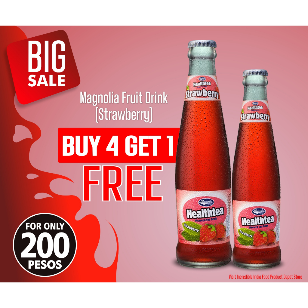 Magnolia Fruit Drink - Strawberry (HealthTea) Buy 4 Get 1 Free | Shopee ...