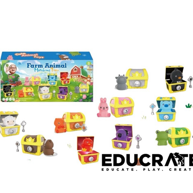 educratePH Peekaboo Animal Matching Treasure Chest with Key | Matching ...