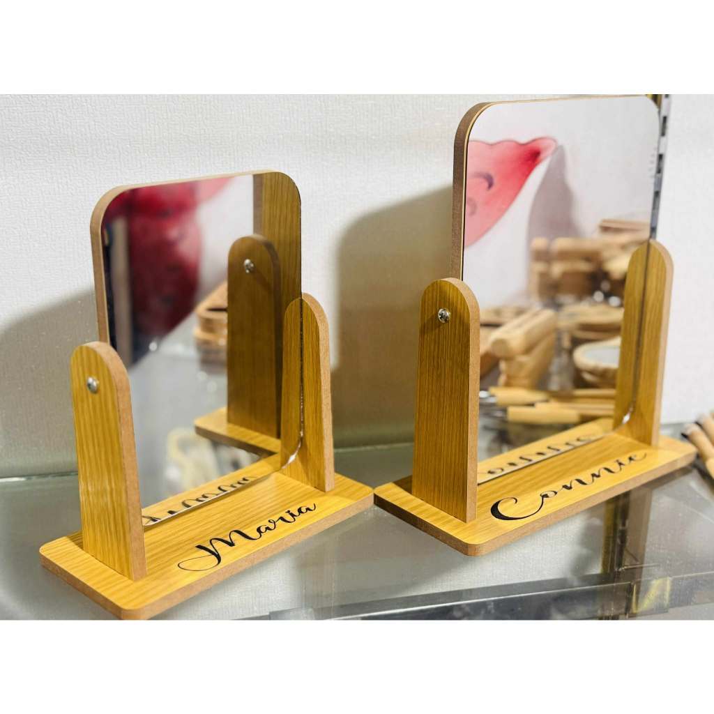 Personalized Wooden Desk Mirror w/ Customize Engrave Ideal Gifts ...