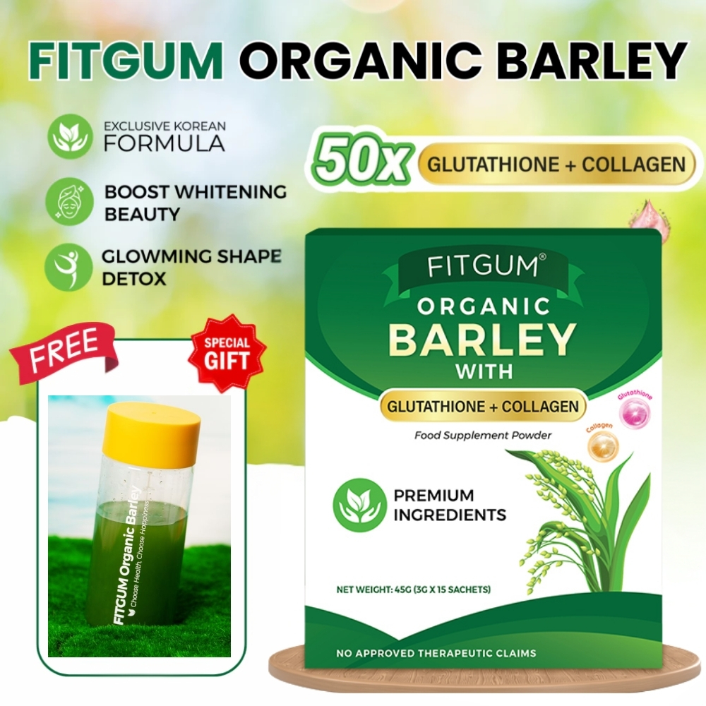 FITGUM Organic Barley Grass Powder Original With X50 Glutathione ...