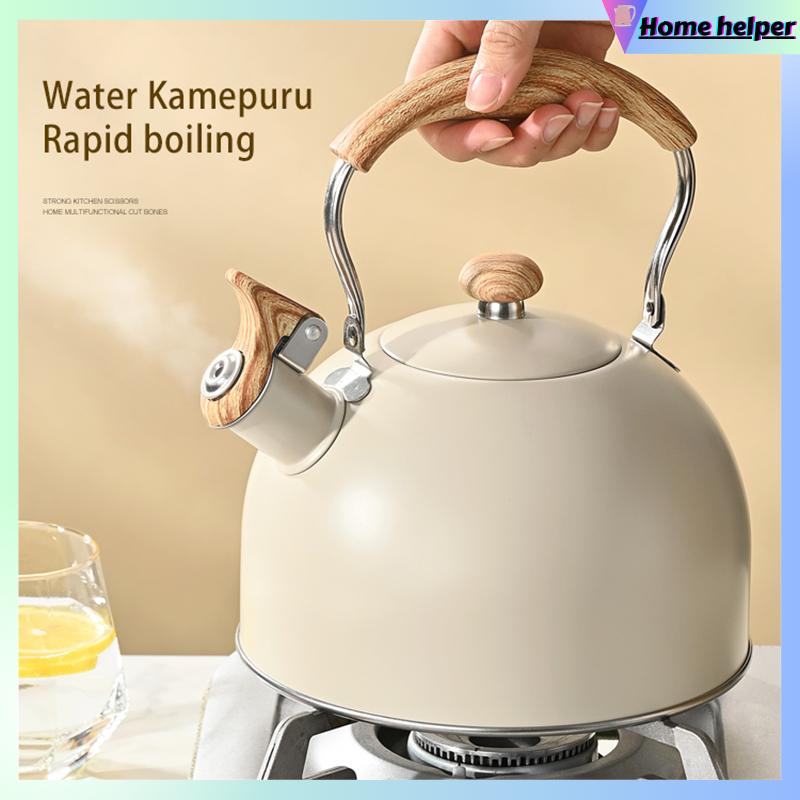 Wood Handle Whistling Kettle - Stovetop Boiling Water Takure - Kitchen ...