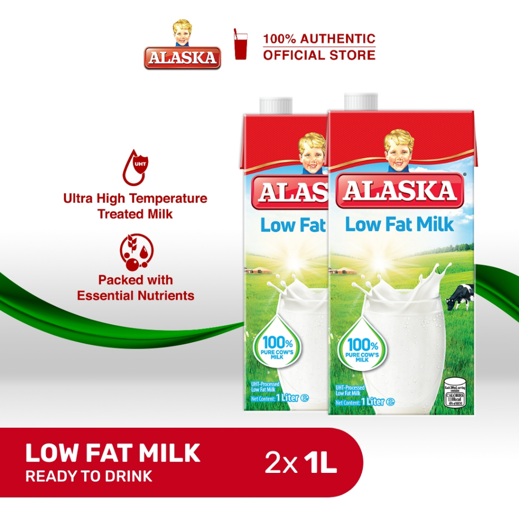 Alaska Low Fat Milk Brik 1L | Set of 2 | Shopee Philippines