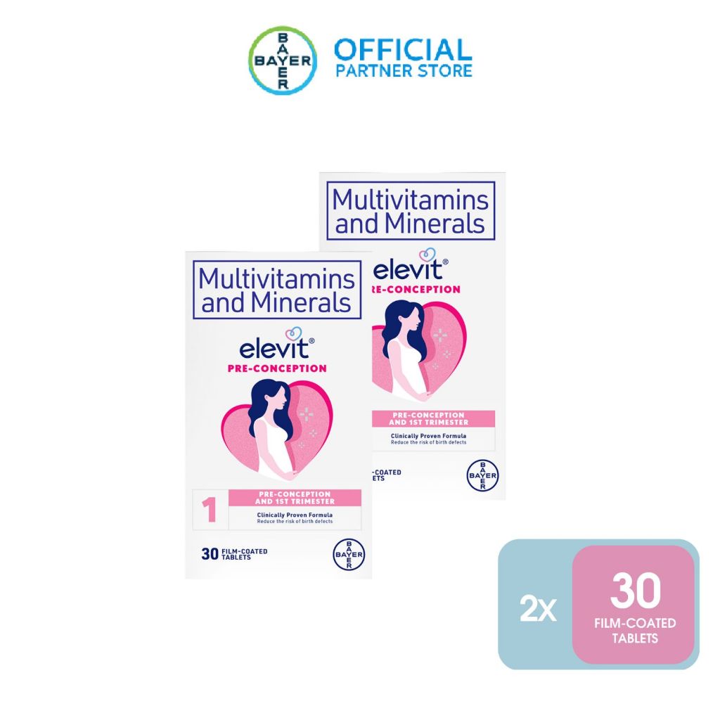 MULTIVITAMINS AND MINERALS (ELEVIT® PRE-CONCEPTION) 30 tablets | Shopee ...