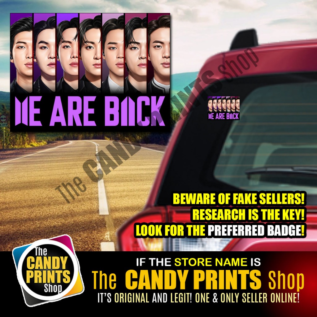 Vinyl (Non-Magnetic) Car Sticker Conduction Sticker BTS Inspired We Are ...