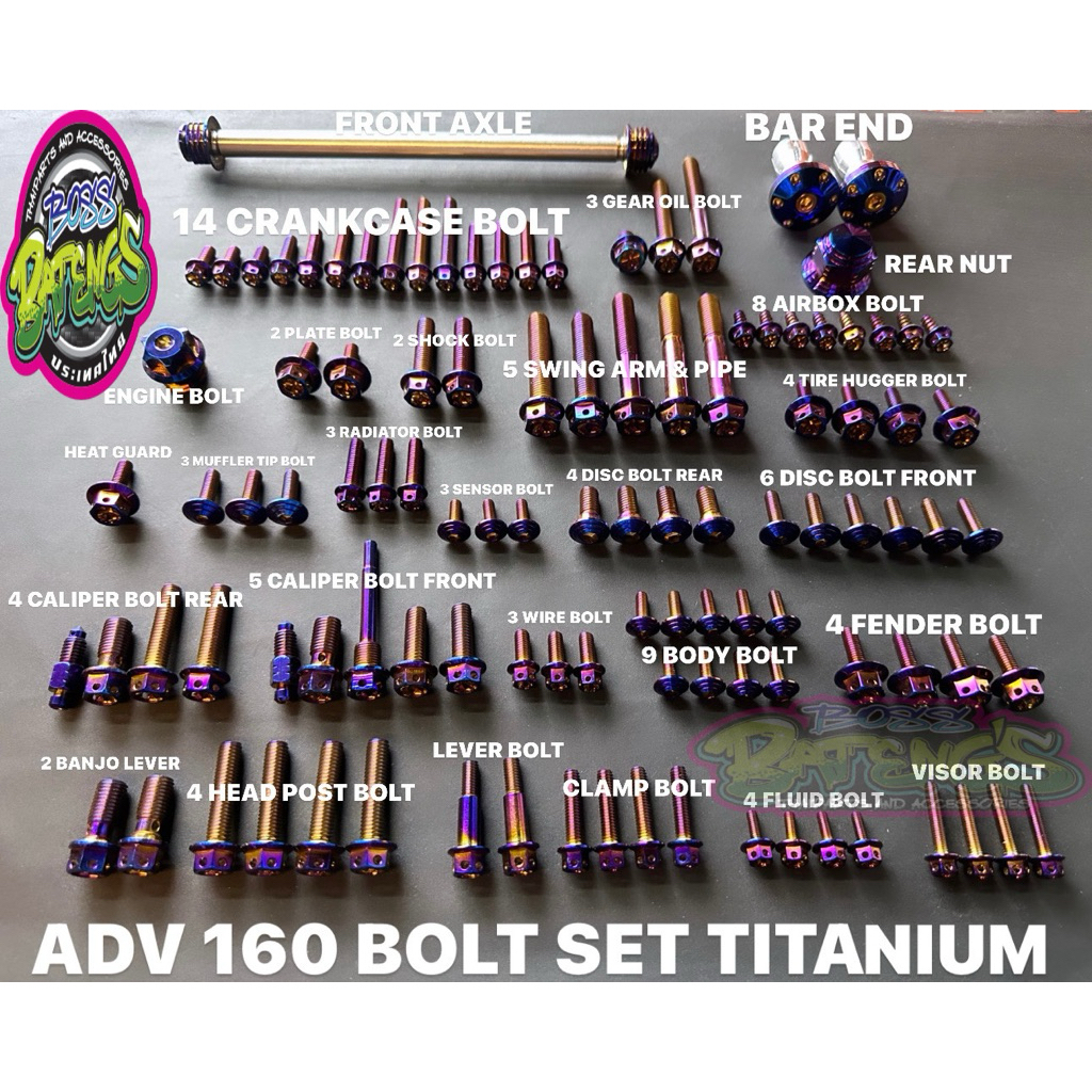 ADV 160 TITANIUM BOLT SET HENG BRAND | Shopee Philippines