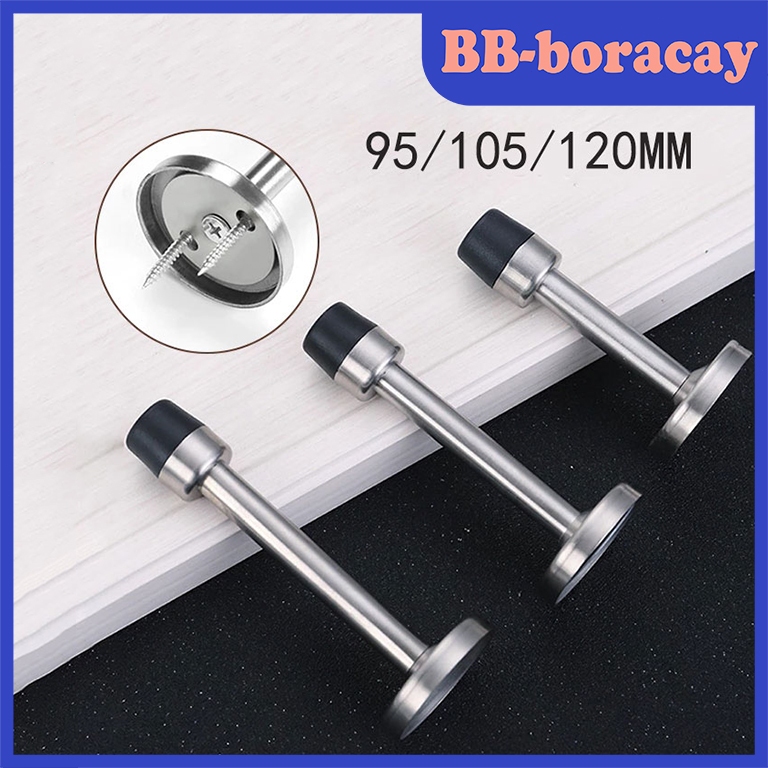 Heavy-Duty Door Stopper – Stainless Steel with Rubber Buffer for Wall ...