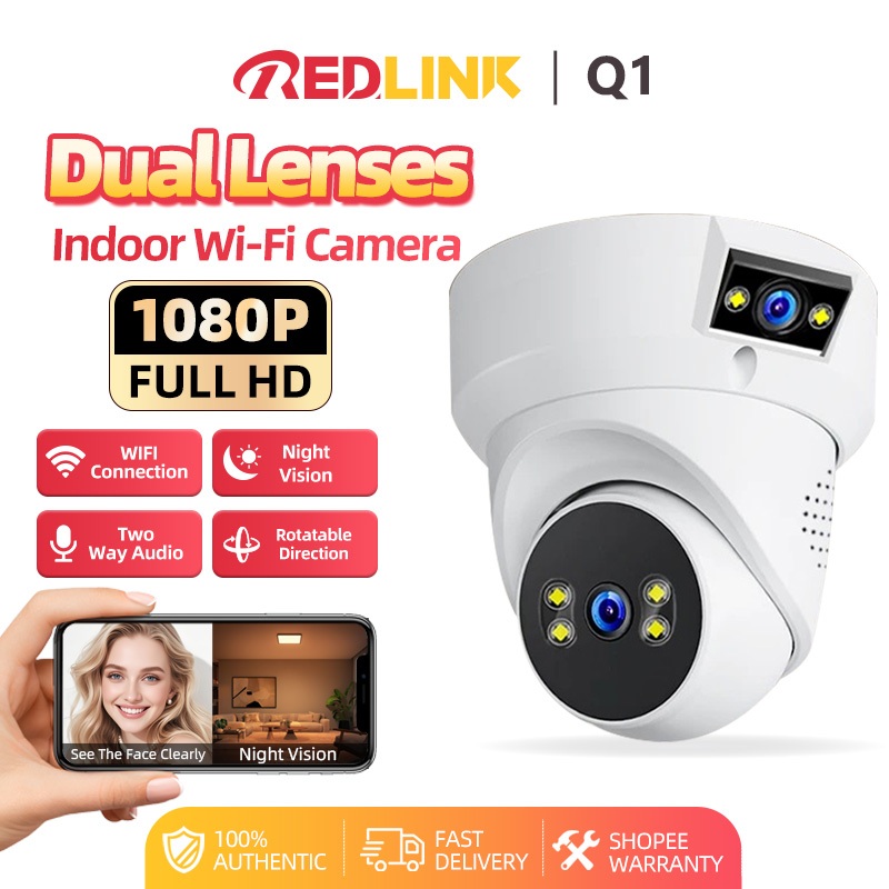 V380 Dual Q1 3MP Indoor CCTV IP Wifi Camera Wireless Security Smart ...