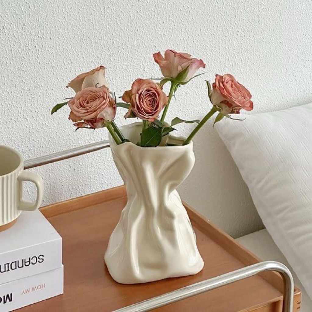 Crumpled paper bag flower vase (for dry flower) | Shopee Philippines