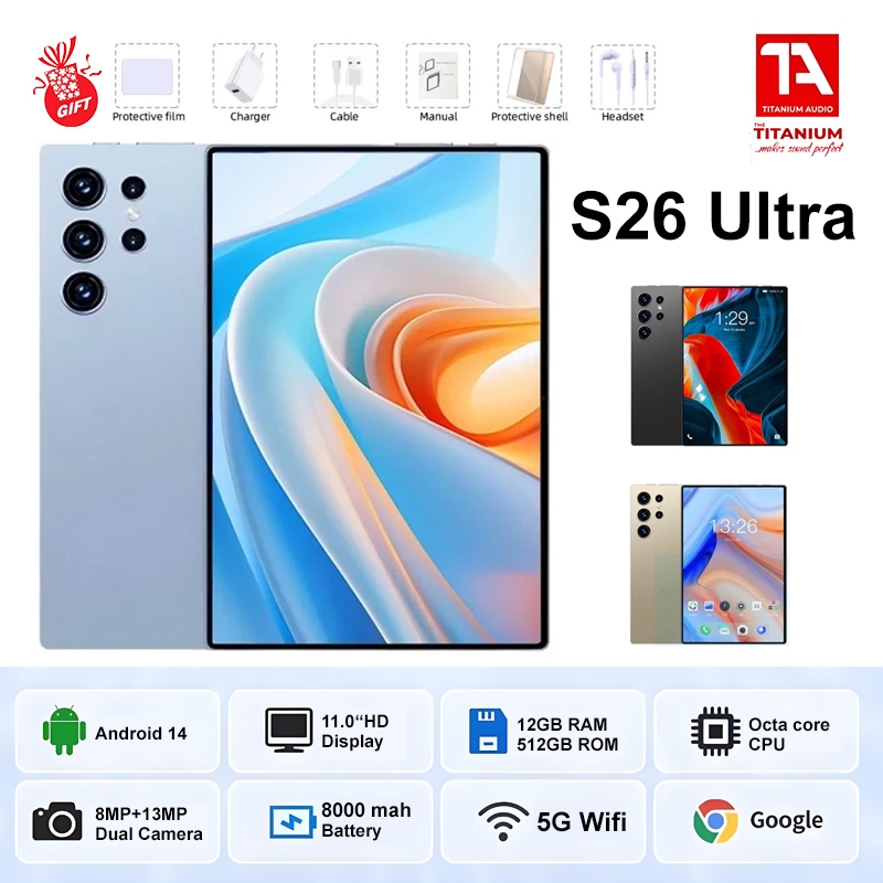 Original S26 Ultra Tablet 12+512GB 10-inch Android 14 Tablet 5G Dual ...