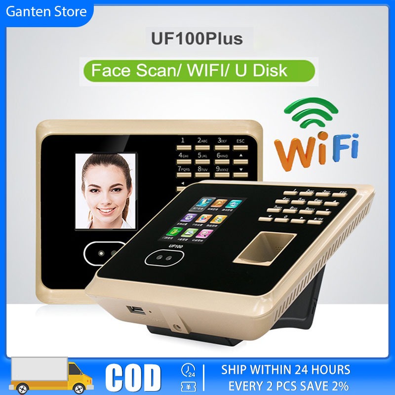 ZKTeco Time&Fingerprint Attendance UF100Plus Office Biometric Face ...