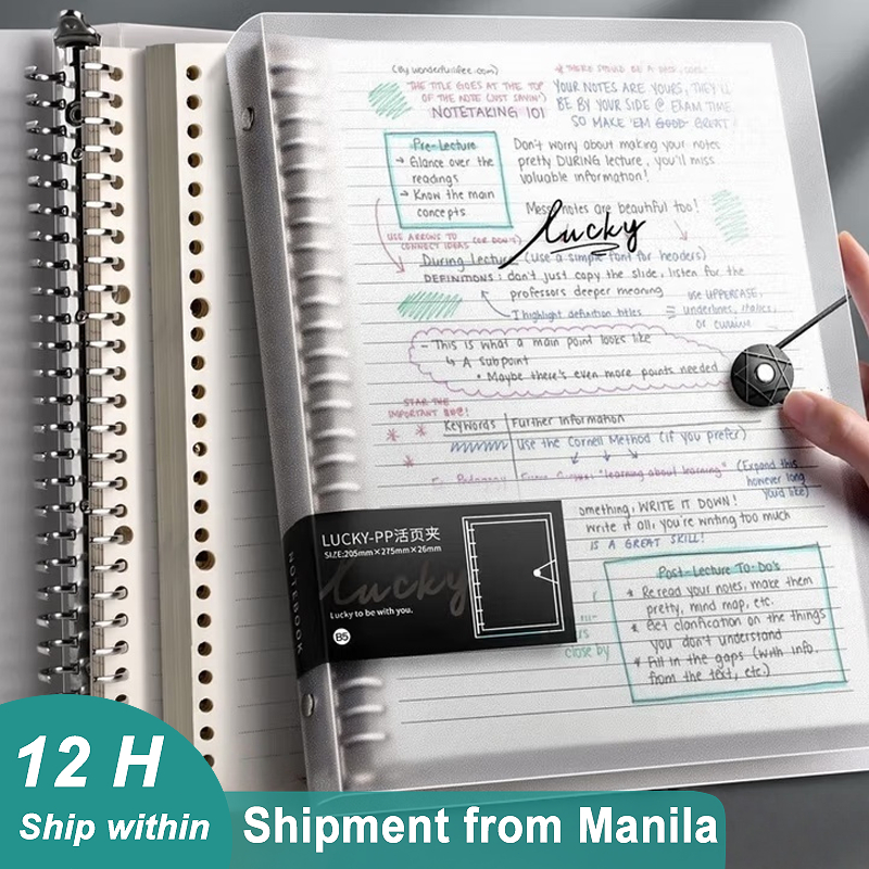 Binder Notebook 60 Sheets A5/B5/A4 Refillable Notebook Binder School ...