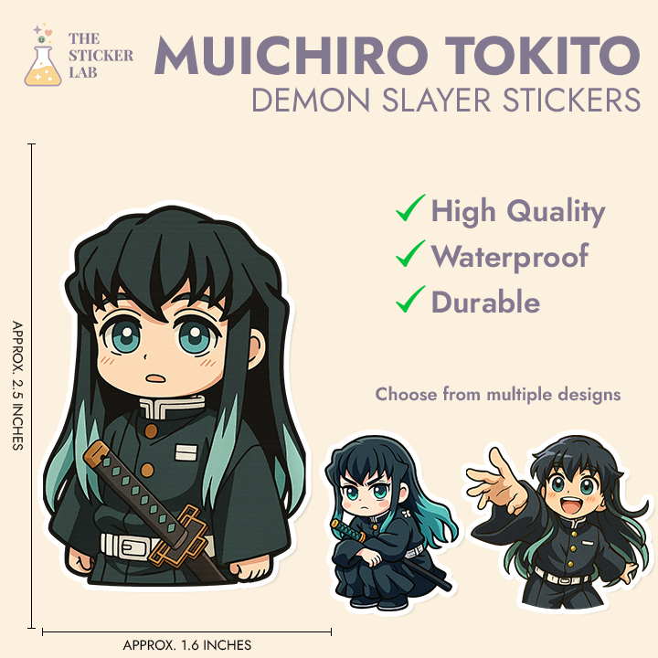 The Sticker Lab - Demon Slayer Stickers 10Pcs - MUICHIRO TOKITO (High ...