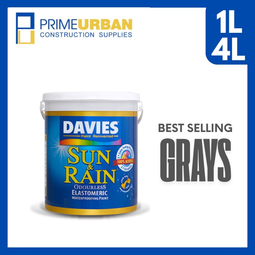 DAVIES SUN & RAIN Elastomeric Paint GRAYS | Shopee Philippines