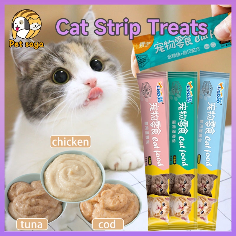 100pcs Cat Treats Cat Wet Food Treats Cat Strip Fresh Wet High-Protein ...