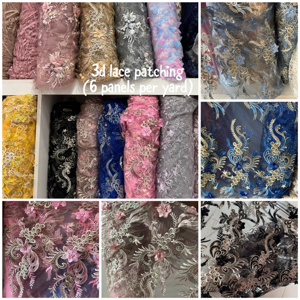 3d Lace Patching for Gown Bolero (price per yard) | Shopee Philippines