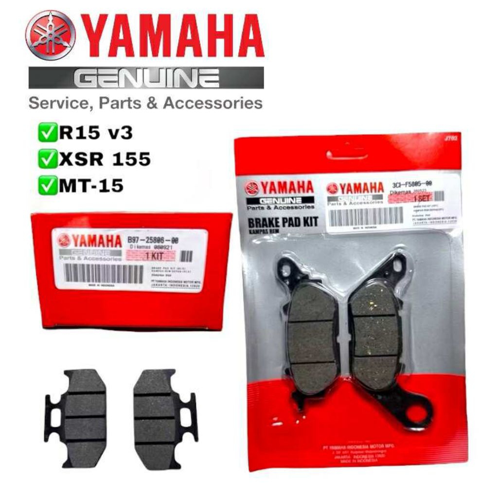 YAMAHA R15 V3 | XSR155 | MT-15 BRAKE PAD FRONT REAR GENUINE PARTS ...