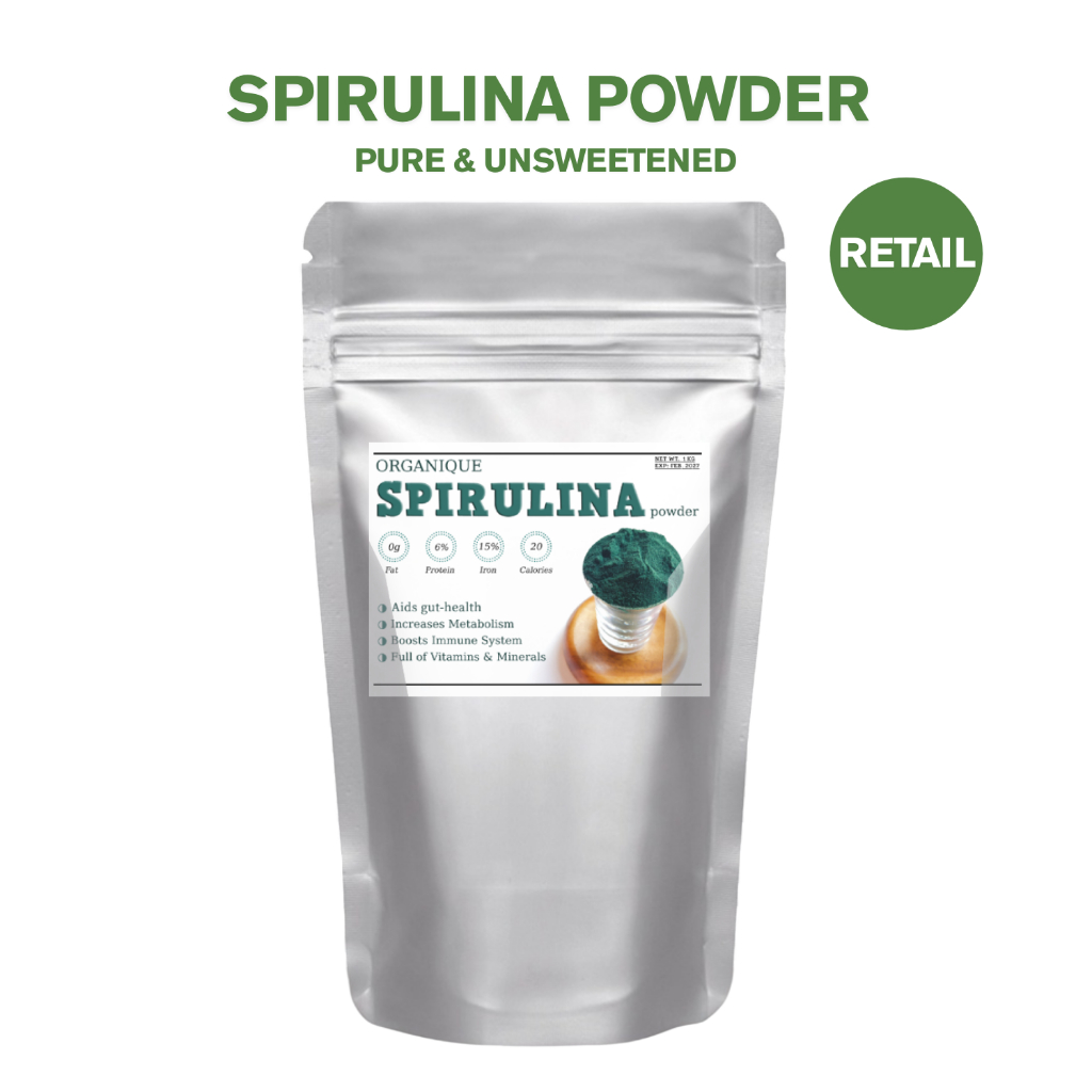 Zenfiber Organiques Spirulina Powder - Pure & Unsweetened - 250g/100g ...