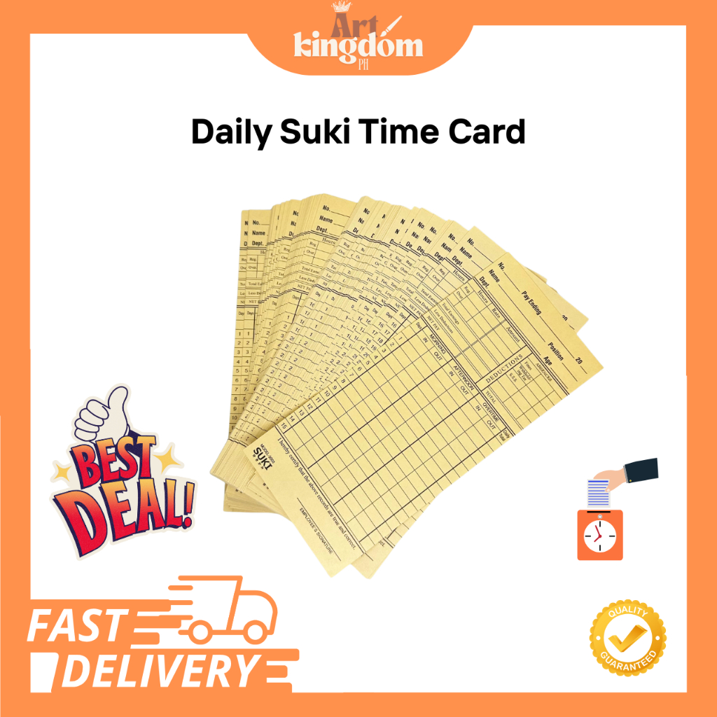 Suki Time Card Bundle – 20/50/100 Pcs | Durable & Accurate Punch Cards ...