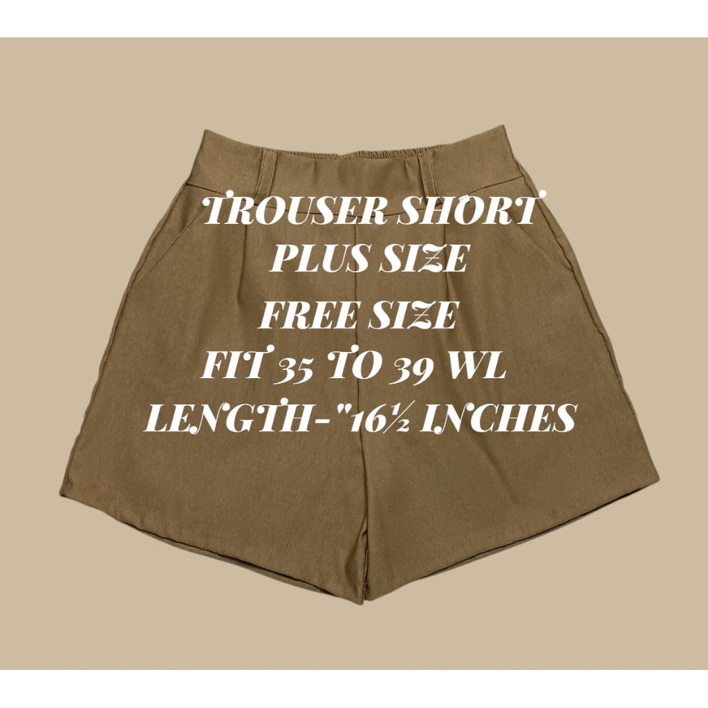 FEMELS-PLUS SIZE TOKONG TROUSER SHORT STRETCHABLE WOVEN FABRIC | Shopee ...