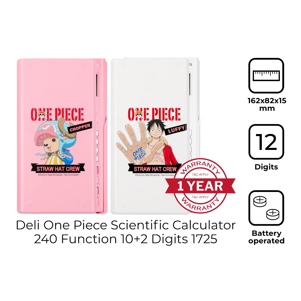 Deli 1725 One Piece Scientific Calculator 240 Function 10+2 Digits ...