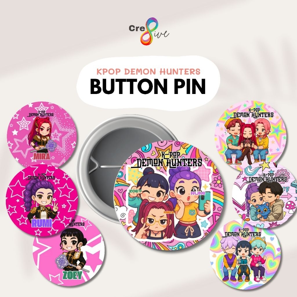 KPOP Demon Hunter Button Pin | Huntrix | Rumi | by Cre8ive | Shopee ...