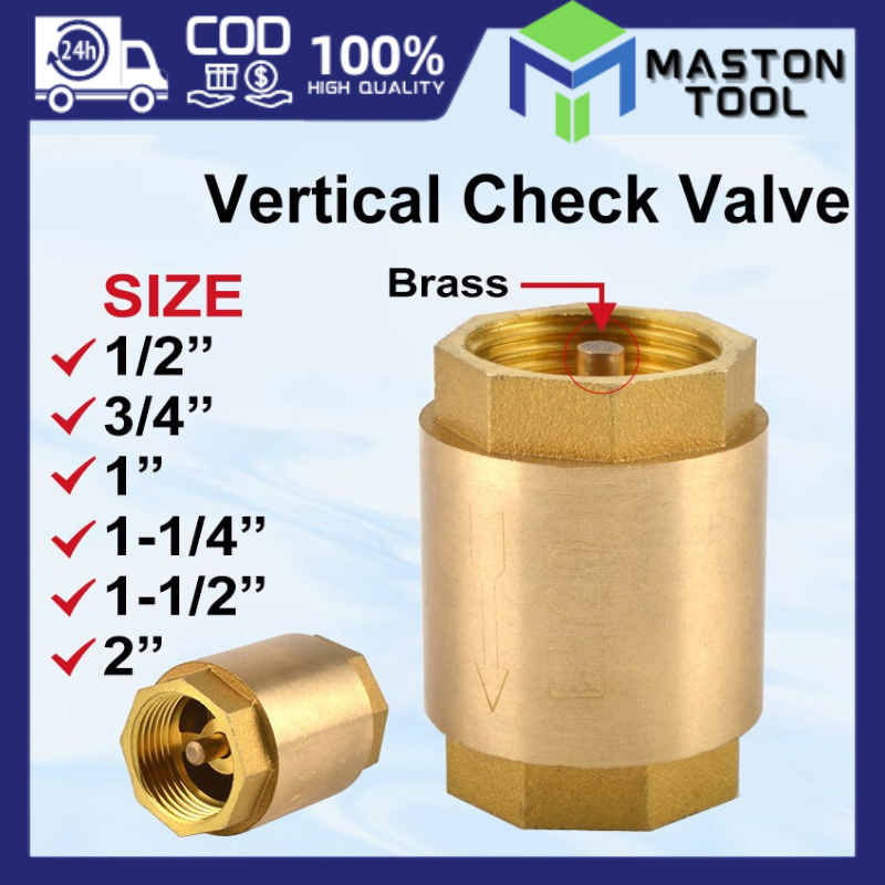 BRASS CHECK VALVE Thread Spring Vertical Pump Valves Brass Swing Check ...